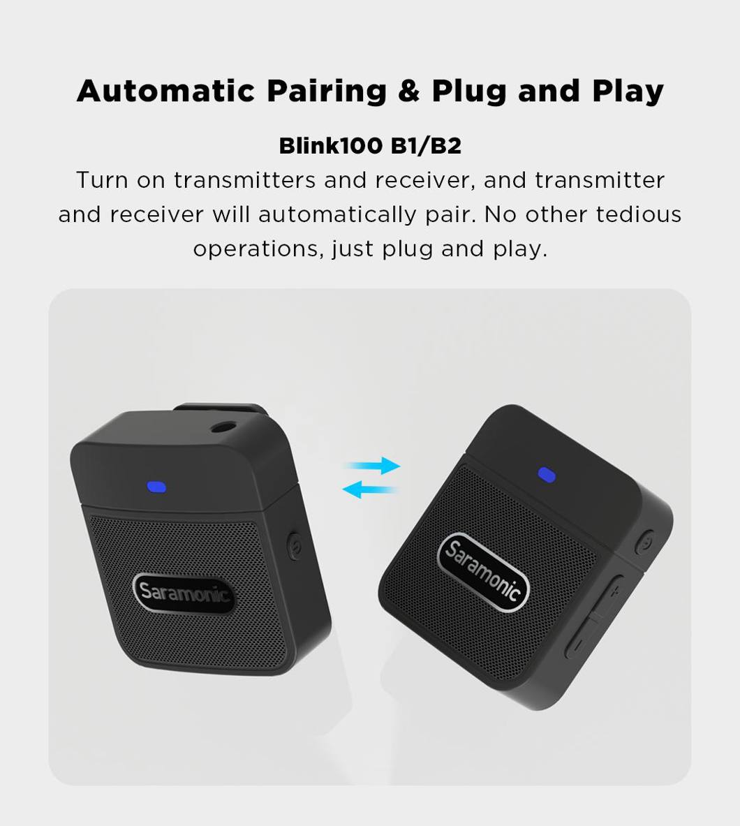 Saramonic Blink 100 B1 (TX+RX) 1 to 1, 2,4 GHz wireless system