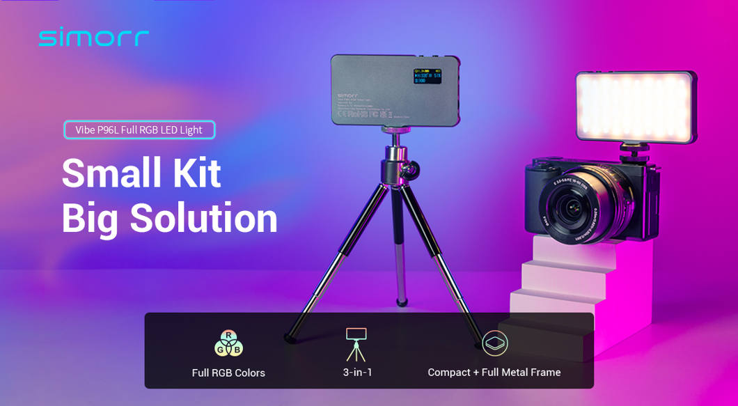 SmallRig 3861 Vibe P96L RGB video light Tripod kit edition