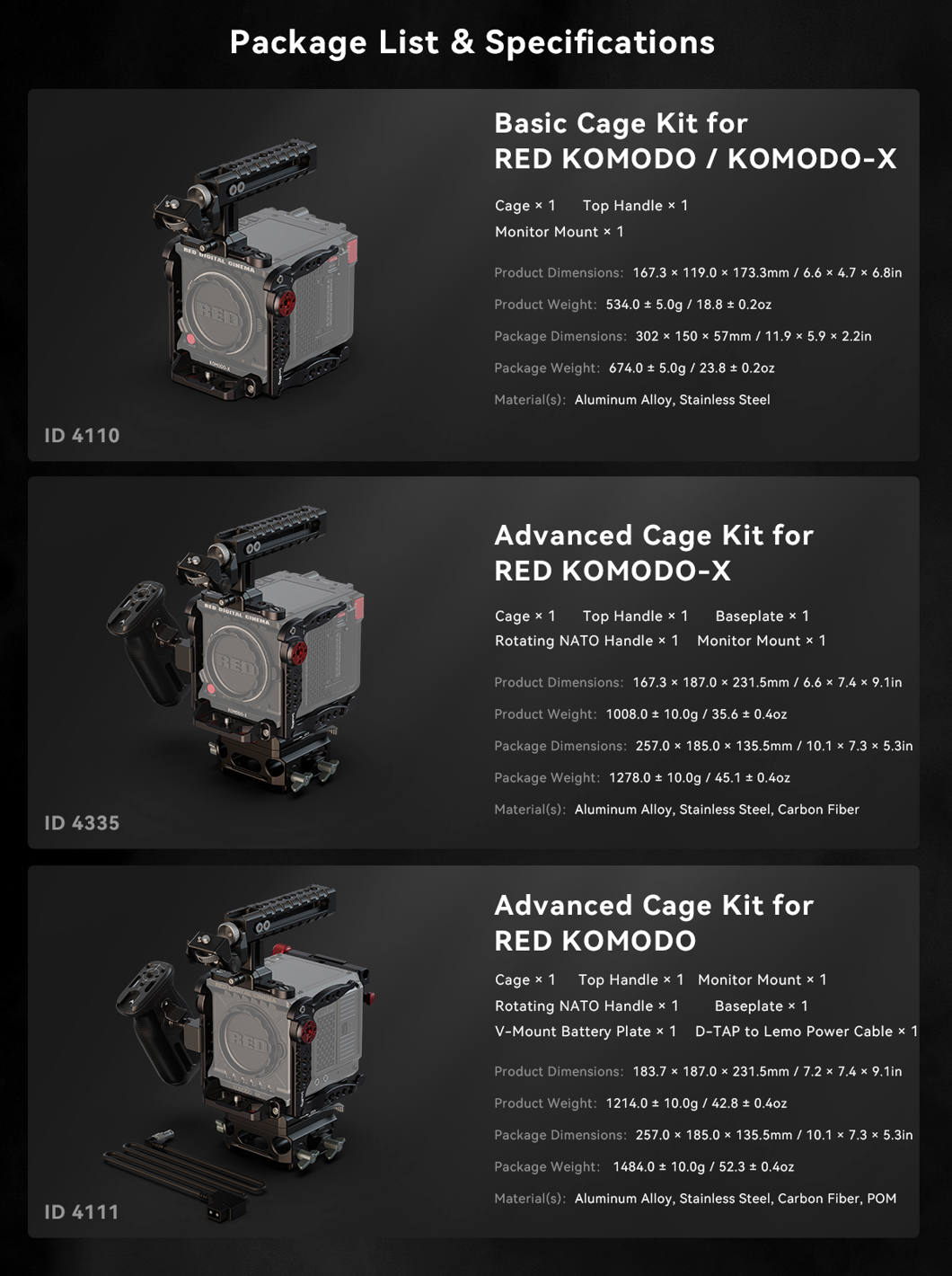 SmallRig 4110 Cage Kit Basic for RED Komodo / Komodo-X